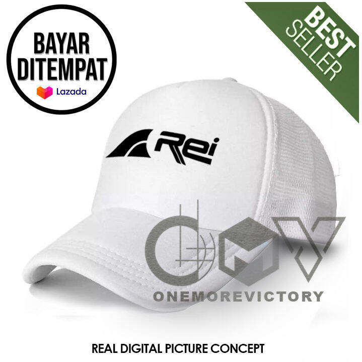 Topi jaring Rei- topi distro Rei Tect- Topi premium Rei- Logo Hitam ...