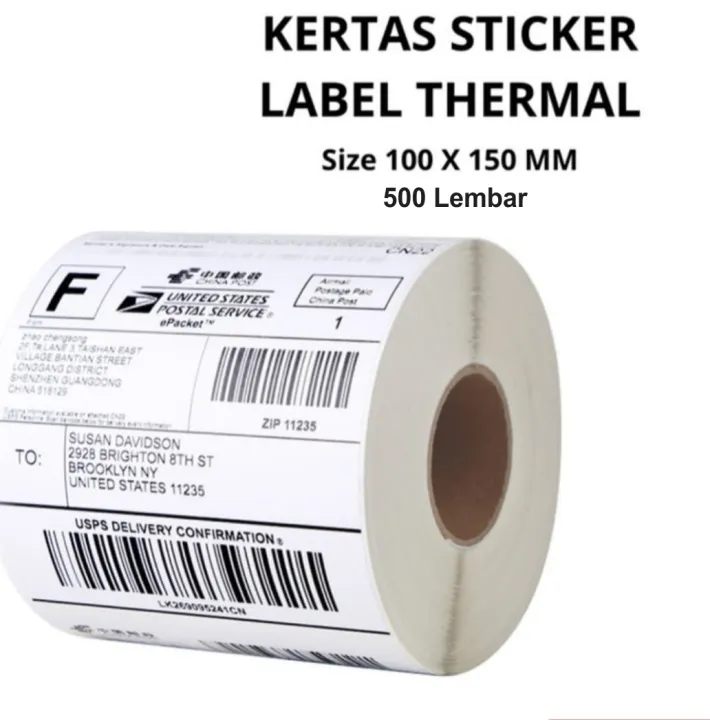 Kertas Thermal Sticker Thermal 100x150mm (500pcs) | Lazada Indonesia