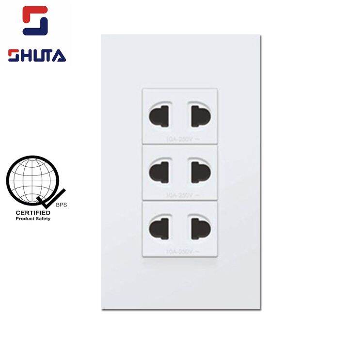 Shuta Wide Series Gang Outlet (10A-250V)#WH model | Lazada PH