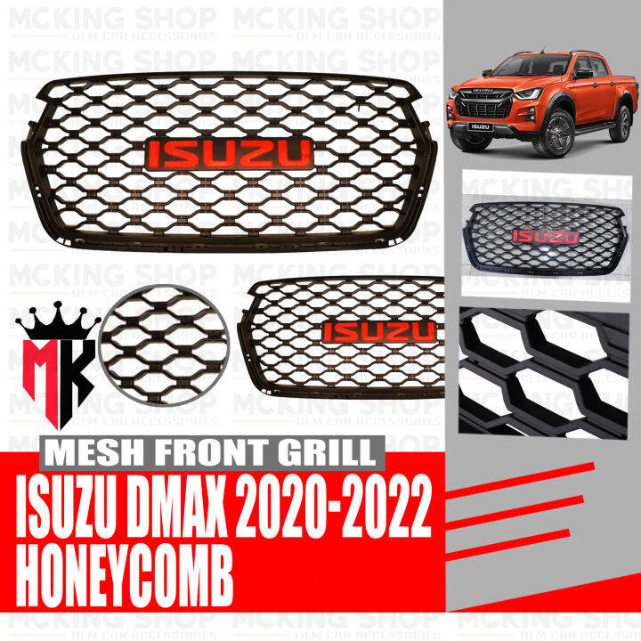 Isuzu Dmax 2020-2022 Honeycomb Mesh Front Grill (Black) with ISUZU Logo ...