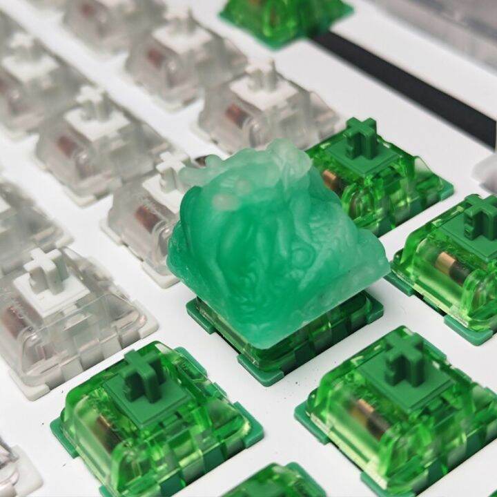 Glow Dragon Key Cap Emerald Resin Handmade Translucent Horizontal Shaft ...