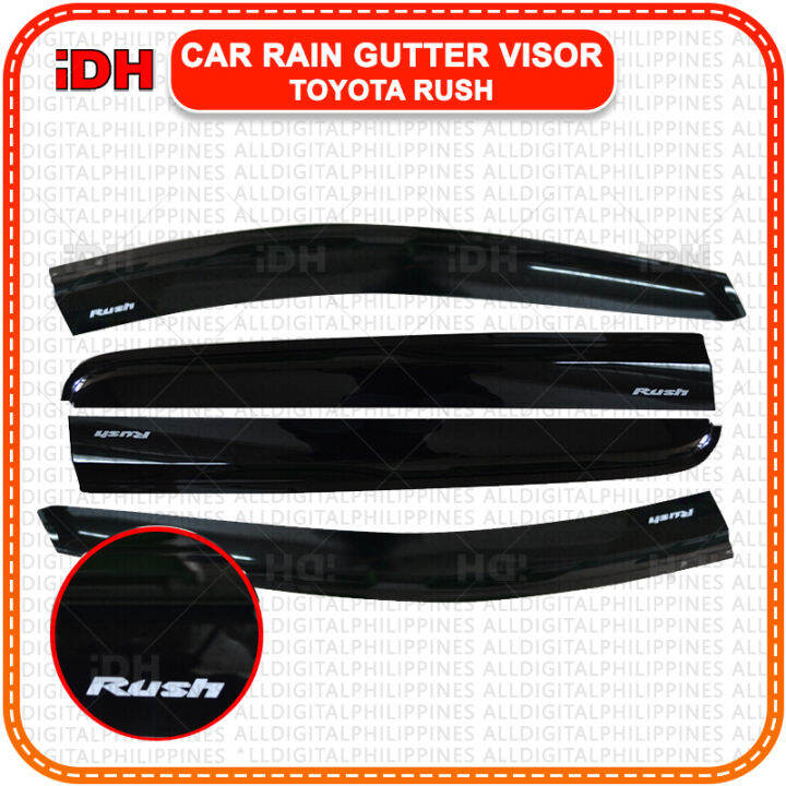 Toyota Rush 2018 to 2022 Window Door Visor Black Car Rain Sun Doorvisor ...