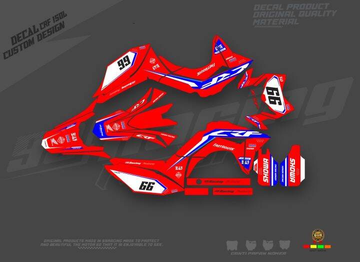 DECAL CRF 150L MERAH CUSTOM NO DAN NAMA | Lazada Indonesia