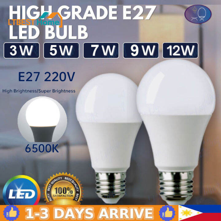 [PH Stock&COD] 3W 5W 7W 9W 12W LED Light Bulb Bumbilya White Light Cold ...