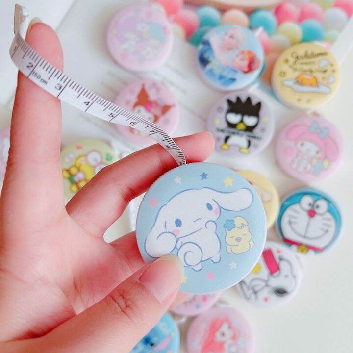 (SQIU)Kawaii Portable tape measure soft ruler Kitty Cinnamoroll Kuromi ...