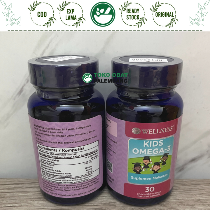 WELLNESS KIDS OMEGA 3 30 SOFTGEL OMEGA 3 ANAK MINYAK IKAN ANAK EPA DHA ...