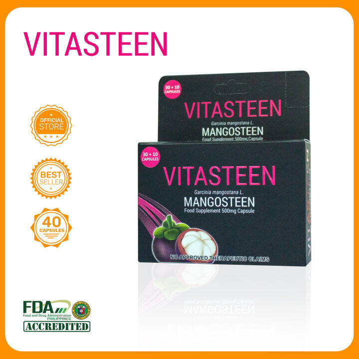 Vitasteen Mangosteen 500mg Capsule Food Supplement, 40 capsules | Lazada PH