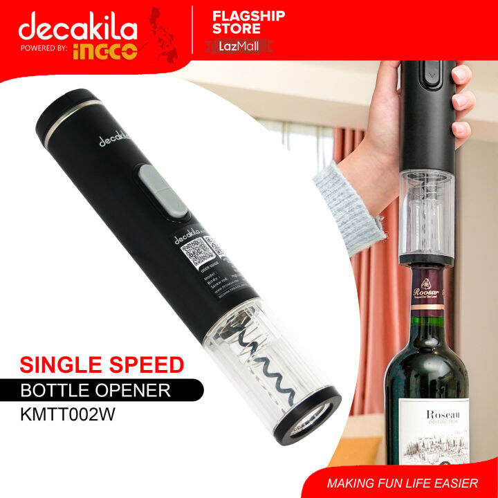 Decakila KMTT002W Single Speed Wine Bottle Opener Battery Operated (NO ...
