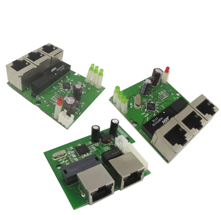 Fast switch mini 3 port ethernet switch 10 / 100mbps rj45 network switch hub pcb module board ...