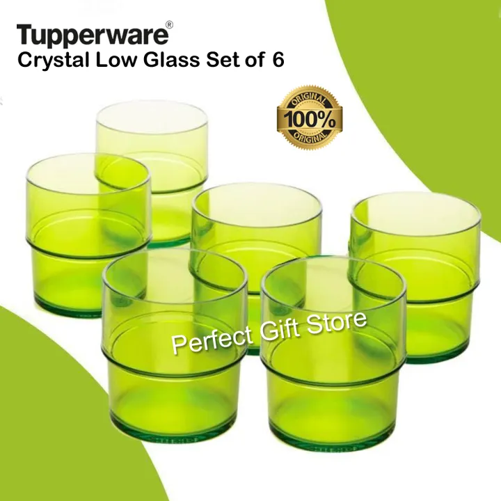 Original Tupperware Crystal Low Glass Set of 6 (250mL each) | Lazada PH