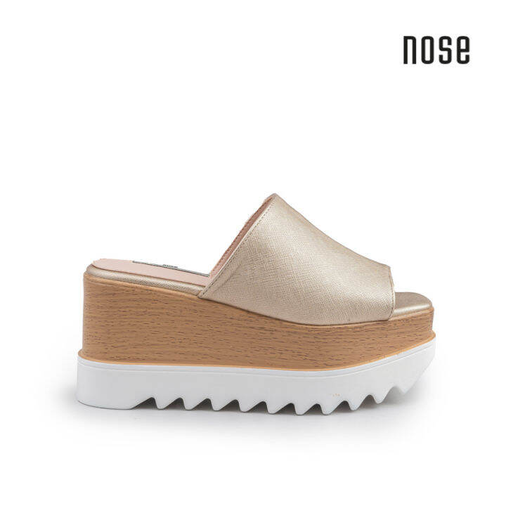 NOSE Platform Wedge Slide - Gold | Lazada