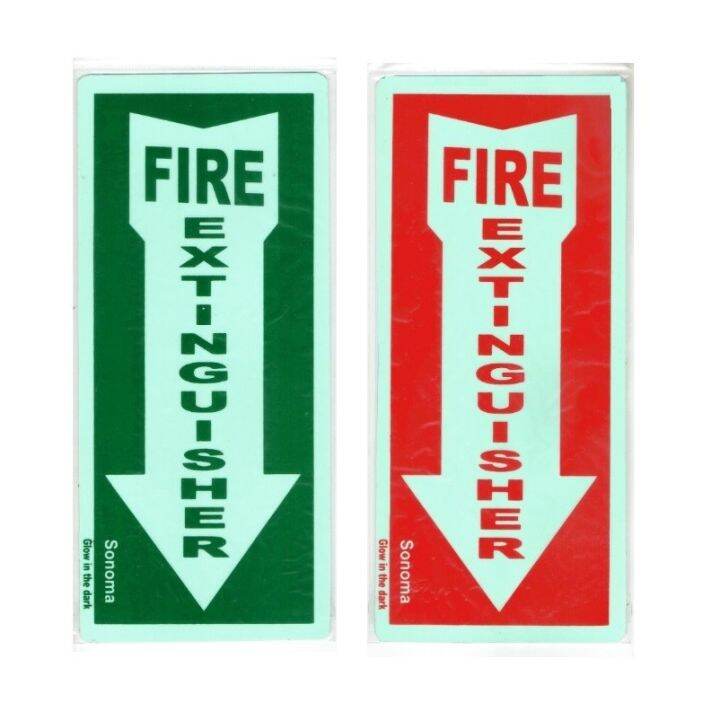 OeSrQUoS Glow in the Dark Signage Fire Extinguisher Vertical 4 x 9 ...