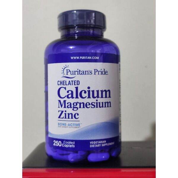 Puritans Pride chelated Calcium Magnesium Zinc 250 caplets bone teeth ...