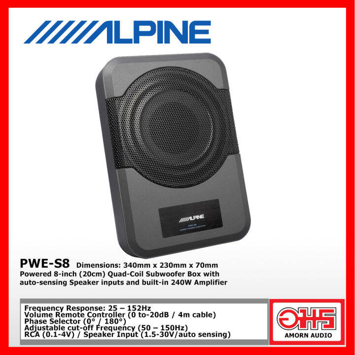 ALPINE PWE-S8 ซับเบส ซับบ็อก Powered 8-inch / 8 นิ้ว (20cm) Quad-Coil ...