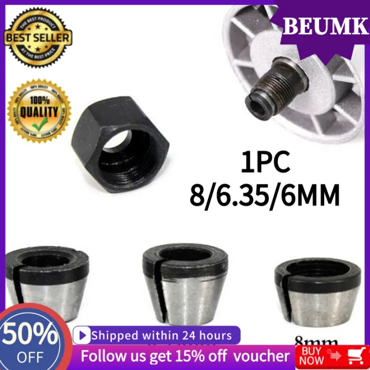 【Ready Stock】6/6.35/8mm Router Collet Chuck Adapter With Nut For ...
