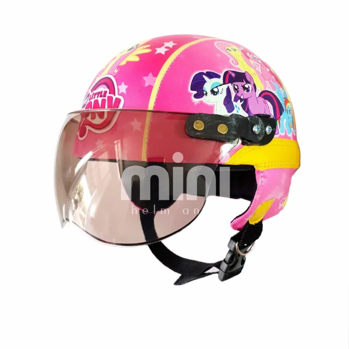 Pink My Little Pony Graphic Printed Iron Synthetic Leather Half Face ...