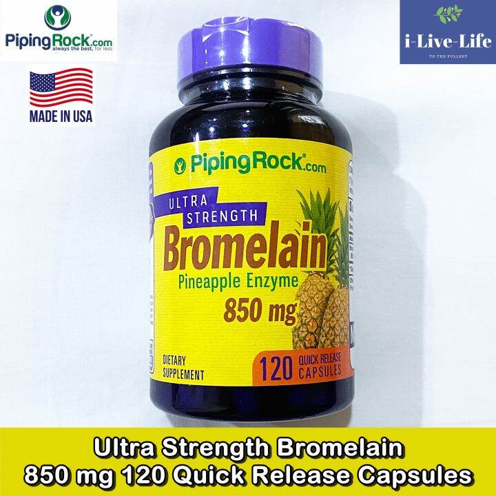 โบรมีเลน สารสกัดจากแกนสับปะรด Ultra Strength Bromelain 850 mg 120 Quick ...