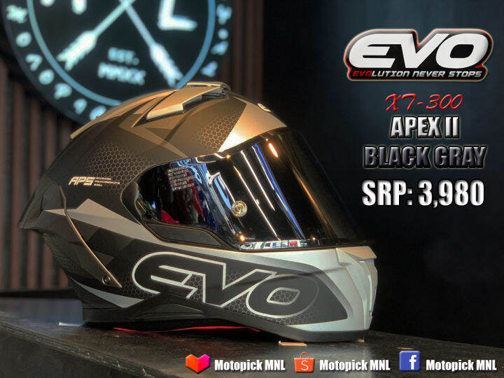 EVO HELMET XT-300 APEX II FULL FACE WITH FREE CLEAR LENS | Lazada PH