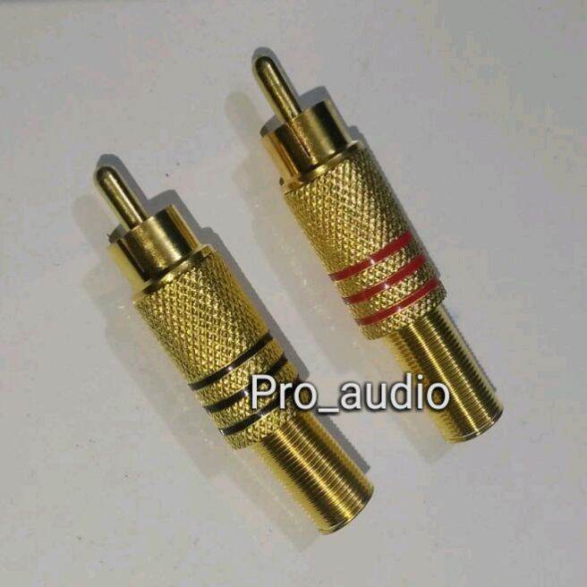 Jack RCA gold 1set (merah-hitam) | Lazada Indonesia
