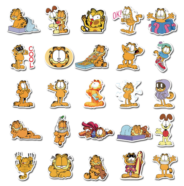 การ์ฟิลด์ Garfield สติกเกอร์กันน้ำรูปแบบที่แตกต่างกัน, 50 ชิ้น | Lazada ...