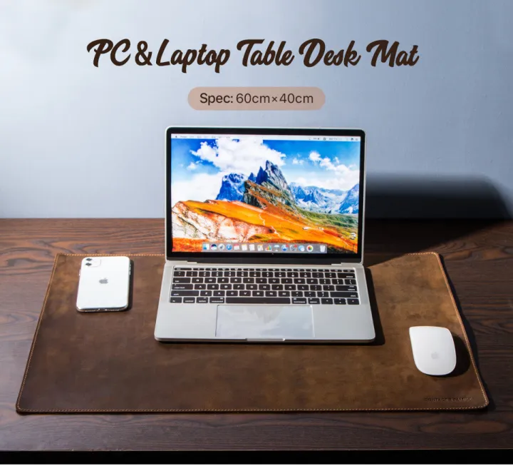 Large Mat Gaming Leather Pad Desk Pad 60*40CM Crazy Horse Leather Mouse ...