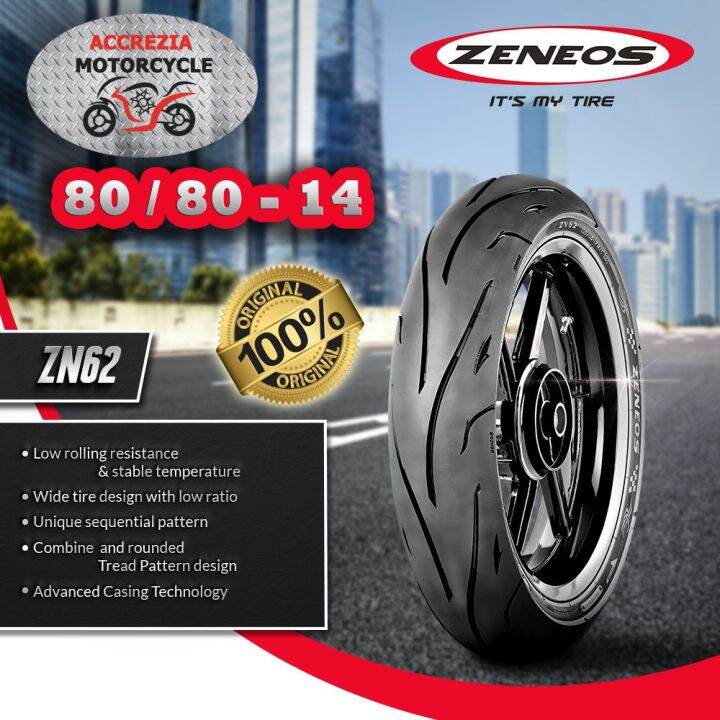 {Boutique spot} Zeneos ZN62 80/80 14 Motorcycle Tire Tubeless | Lazada PH