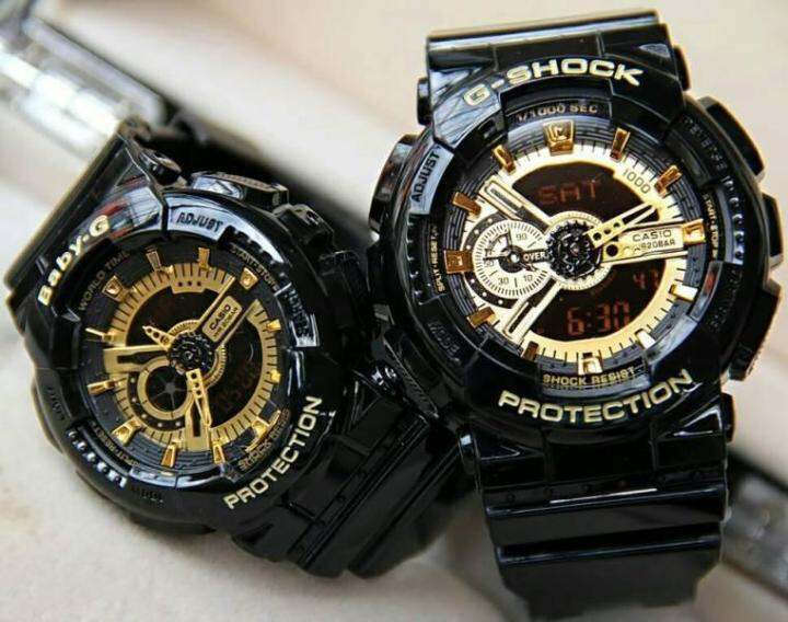 G Sh0ck GA110 Black Gold Couple | Lazada