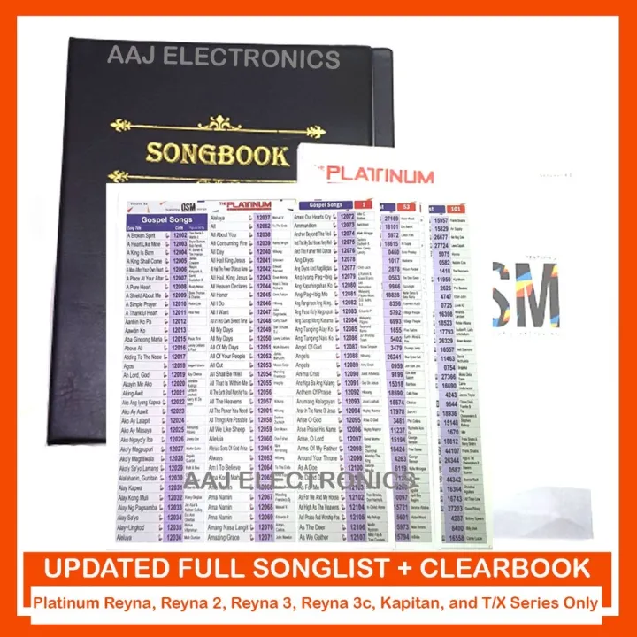Full Songlist and Songbook for Platinum - Reyna Reyna 2 Reyna 3 Reyna 3c Kapitan T/X Series ...