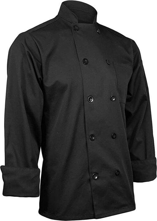 CHEF UNIFORM JACKET - BAJU SERAGAM KOKI CHEF HITAM LENGAN PANJANG ...