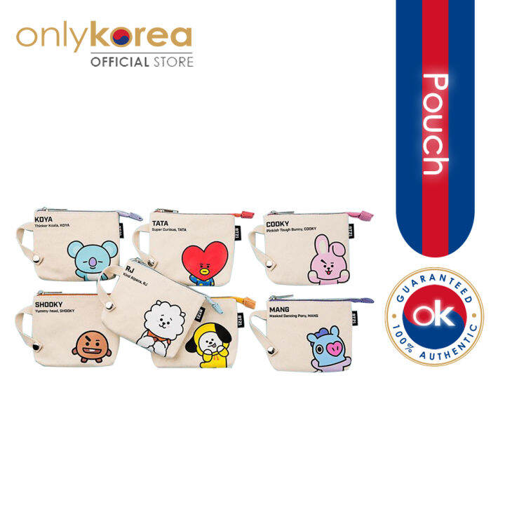 BT21 Slim Canvas Pouch - 7 Types [ Pouch | Korea Imported ] | Lazada