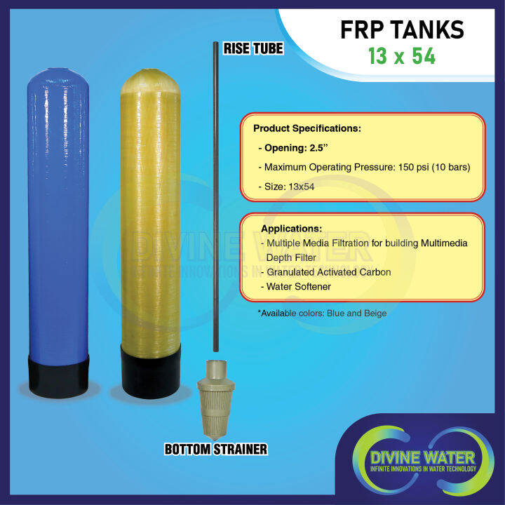 FRP Tank 13x54 Complete with bottom strainer and riser tube | Lazada PH