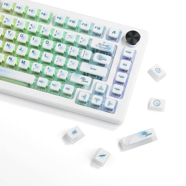 116 Keys ASA Profile Water Drop Pudding Dry-Sub PBT Keycaps Crystal ...