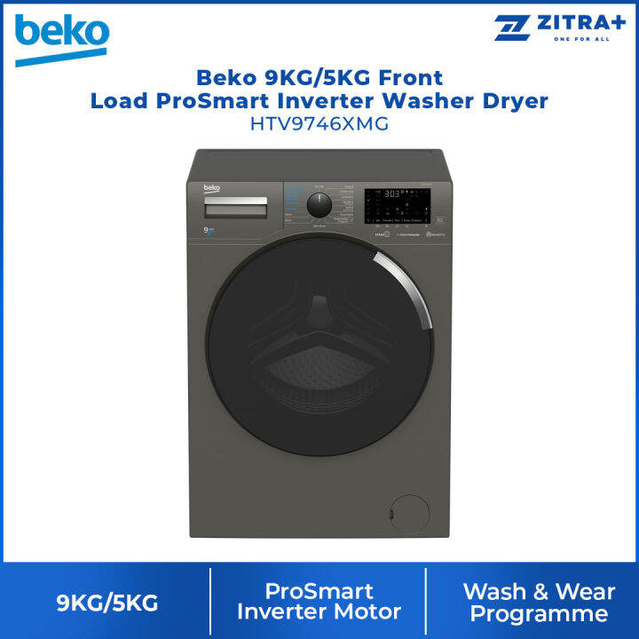 Beko 9KG/5KG Front Load ProSmart Inverter Washer Dryer HTV9746XMG ...