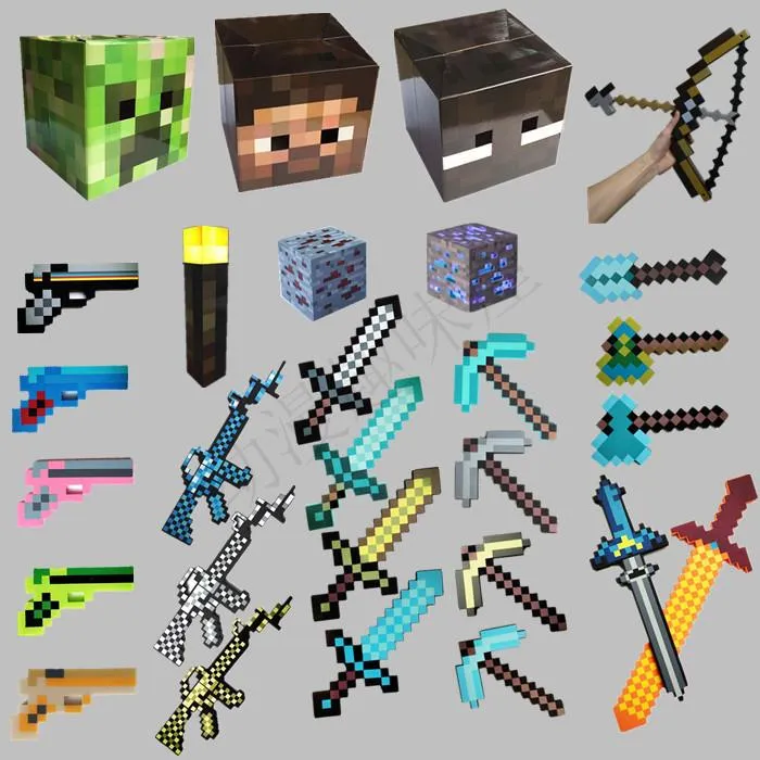 Minecraft Sword Pickaxe EVA Foam Diamond Sword Axe Diamond Sword ...