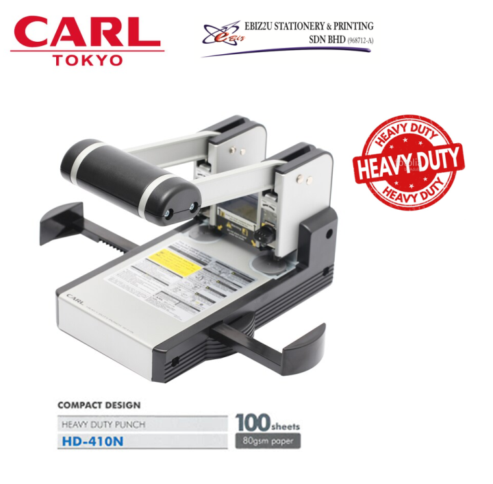 Carl HD-410N 2-Hole Heavy Duty Puncher Grey_black, Stationery,Office ...