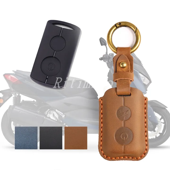 Handmade Leather Motor Key Fob Case for YAMAHA Aerox 155 QBIX JAUNS ...