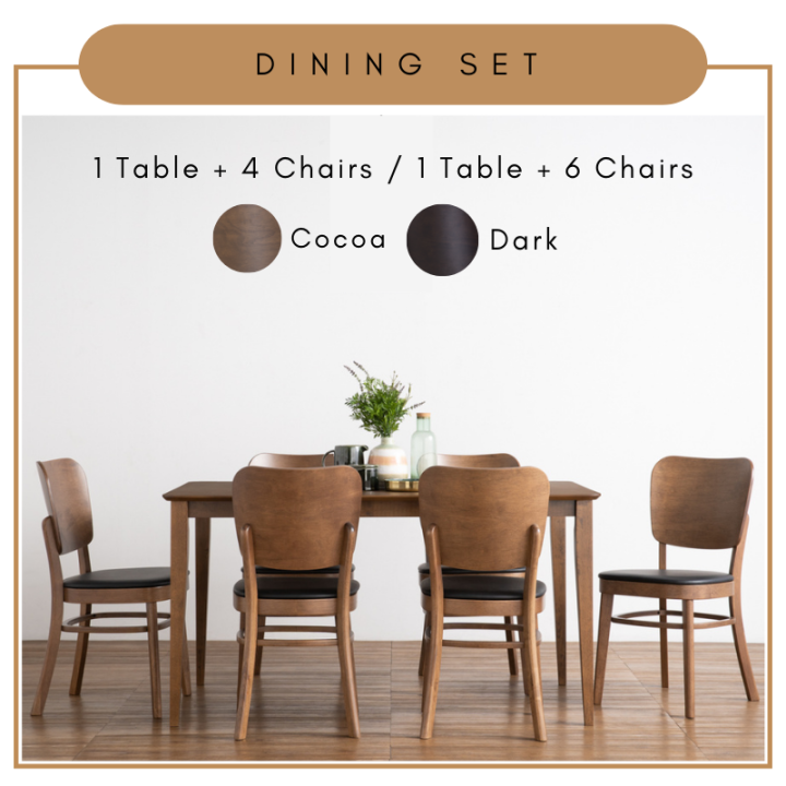 ALiST - BEVERLY Solid Dining Set / Meja Makan Kerusi Makan / Dining Table / Dining Chair ...