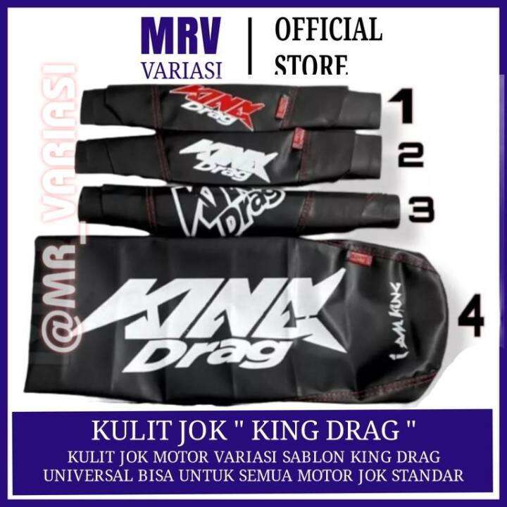 Kulit jok motor KING DRAG sarung cover kulit jok motor model tulisan ...