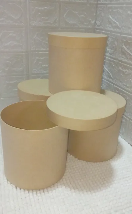 Round Box Hard Box Kraft Box 5x5 inches (Gift Box Cylinder | Lazada PH