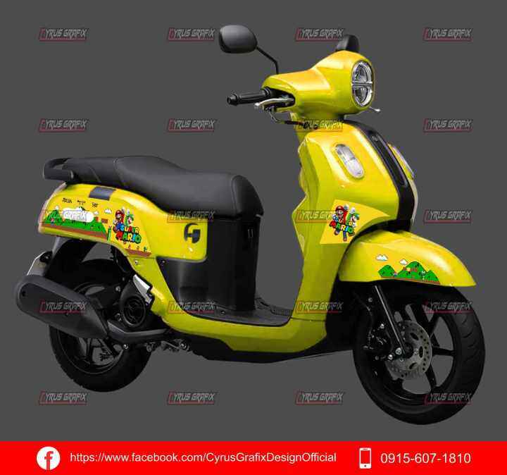 Yamaha Fazzio 125 super mario Custom Decals | Lazada PH