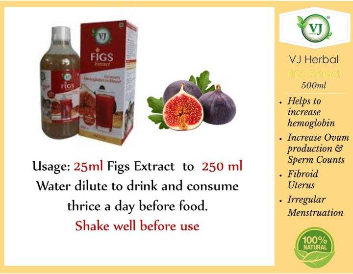 VJ Herbal FIG Extract 500ml - High In Iron | Lazada