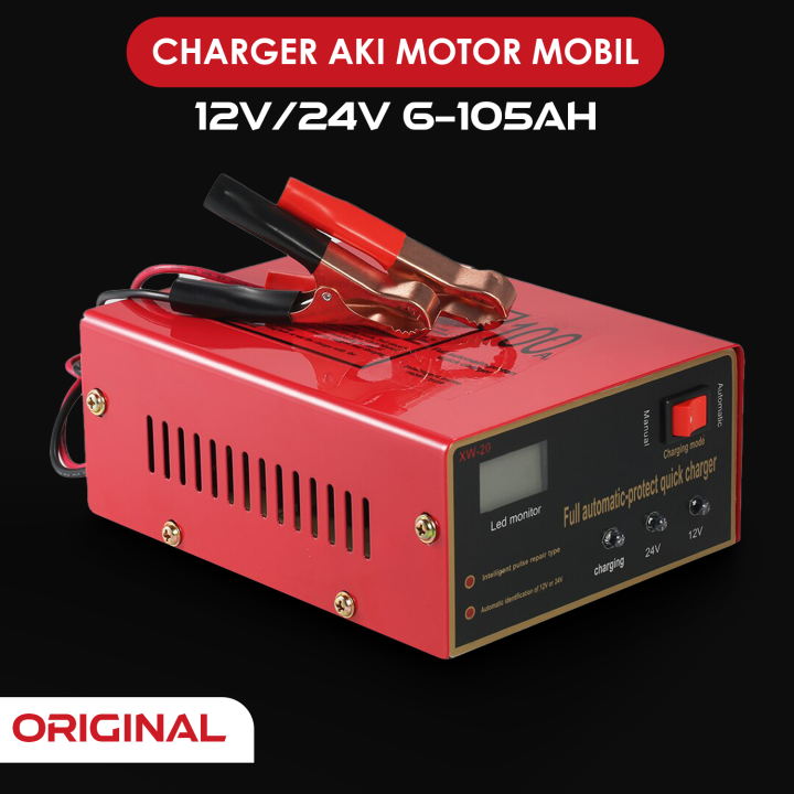 Charger Aki Motor Dan Mobil 350 Watt Otomatis Smart Charger Accu Kering ...