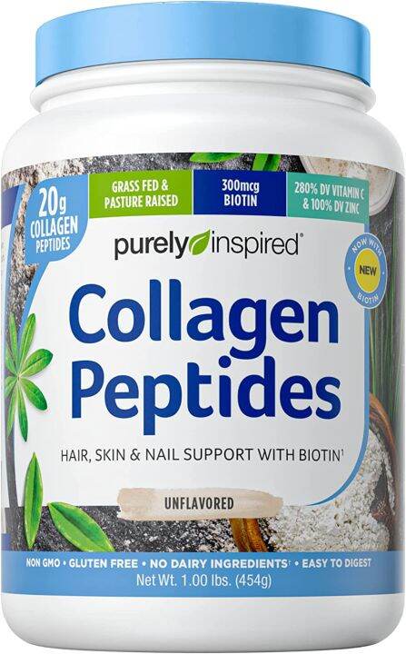 Purely Inspired Collagen Peptides 1lb. Unflavored (22 servings) | Lazada PH