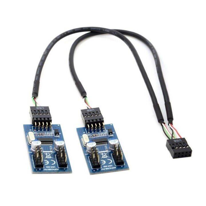 9 Pin USB Header Motherboard Male 1 To 2/4 Female Extension Card ...