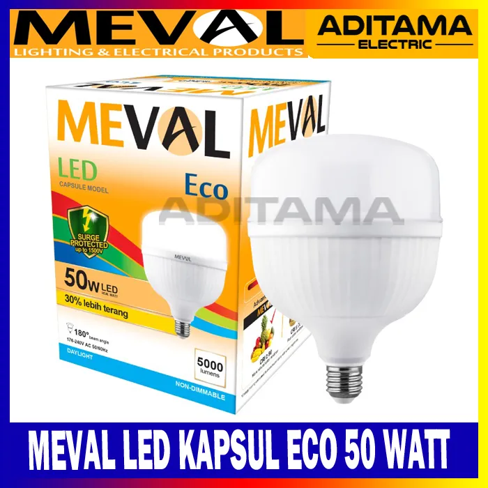 MEVAL LED KAPSUL ECO 50W WHITE/ LAMPU LED MEVAL KAPSUL ECO 50 WATT | Lazada Indonesia