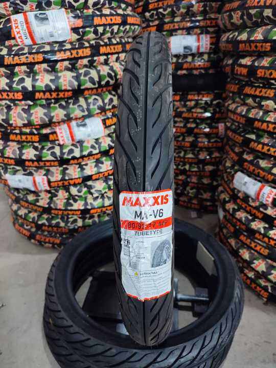 BAN LUAR MOTOR MERK MAXXIS RING 17 UKURAN 80/90-17 MA-V6 NON TUBELESS ...