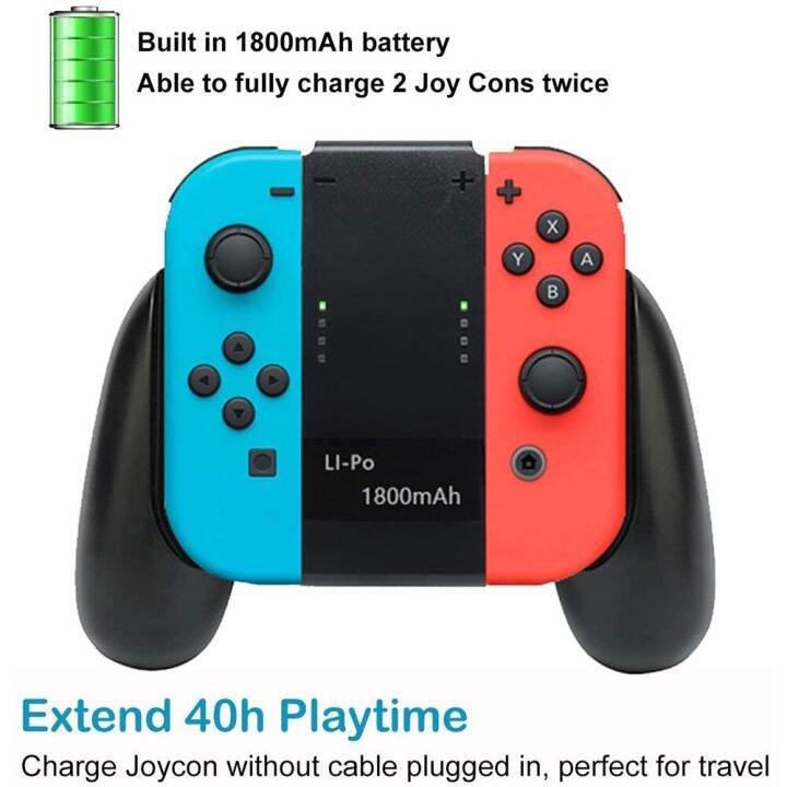 Joy Con Charging Grip With 1800Mah Battery 2-In-1 Comfort Grip For ...