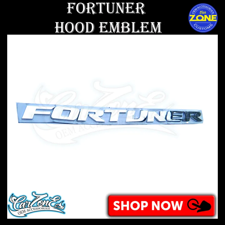 FORTUNER Hood Emblem for Toyota Fortuner (Chrome) | Lazada PH