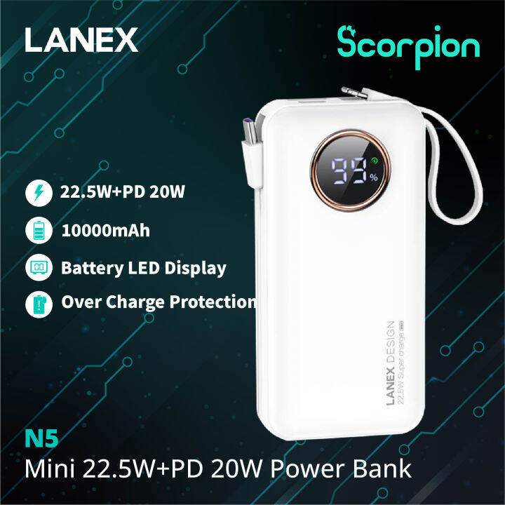 Lanex N5 22.5W+ PD20W Mini Size Fast Charging Power Bank | Lazada