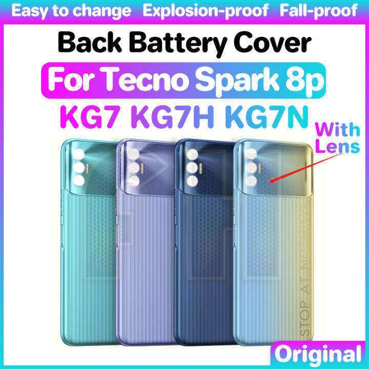 Back Battery Cover Glass Housing For TECNO Spark 8P 8 P PRO KG7 KG7H ...